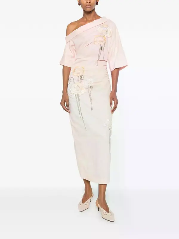 Bernadette Bowery Floral-embroidered Dress