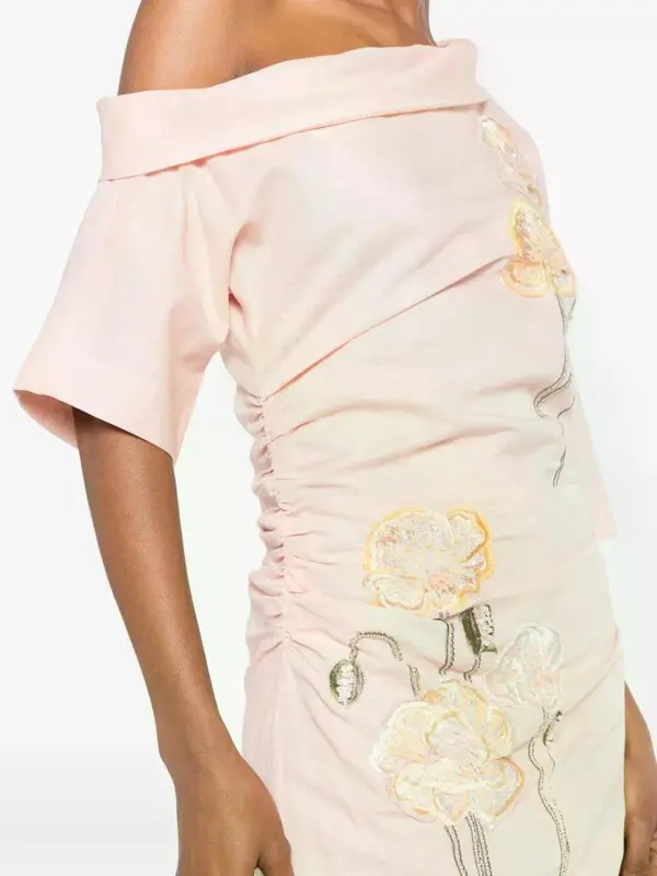 Bernadette Bowery Floral-embroidered Dress