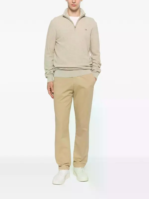 Gant Quarter-zip Logo Embroidered Sweater