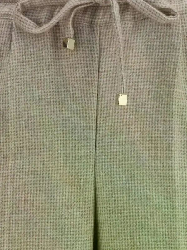 Kiton Check Pattern Drawstring Trousers