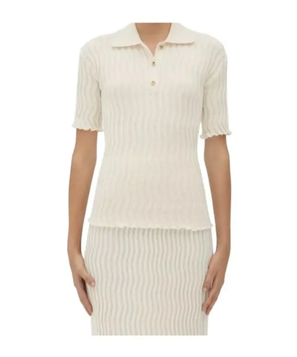 Bottega Veneta Ribbed Knit Polo Shirt