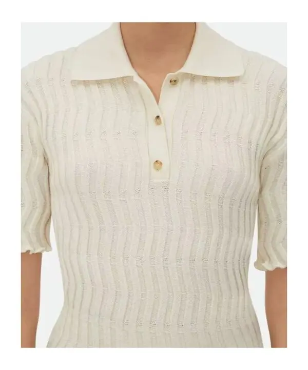 Bottega Veneta Ribbed Knit Polo Shirt