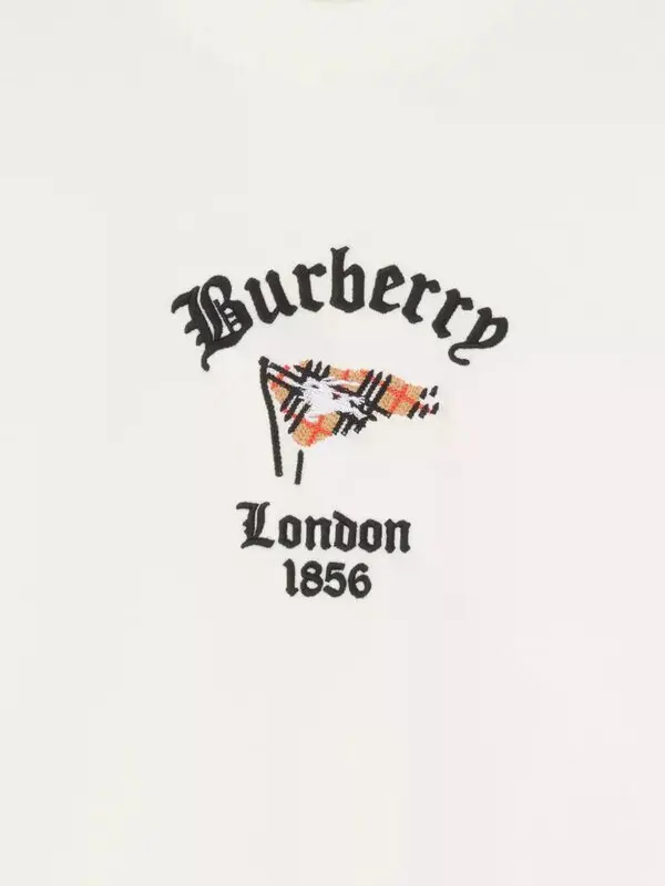 Burberry Cotton T-shirt With Embroidered Check Flag