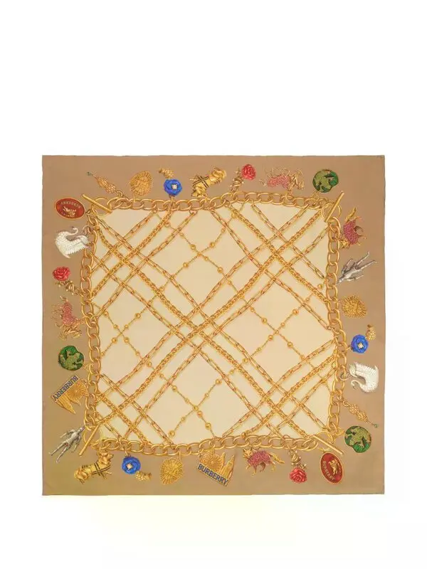 Burberry Check Charm Silk Scarf - Neutrals