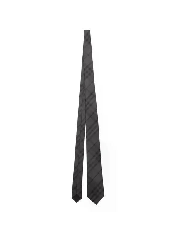 Burberry Check Silk Tie - Grey