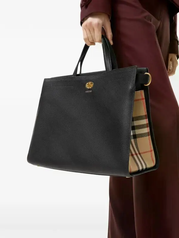Burberry Medium Cotswolds Check Tote - Black
