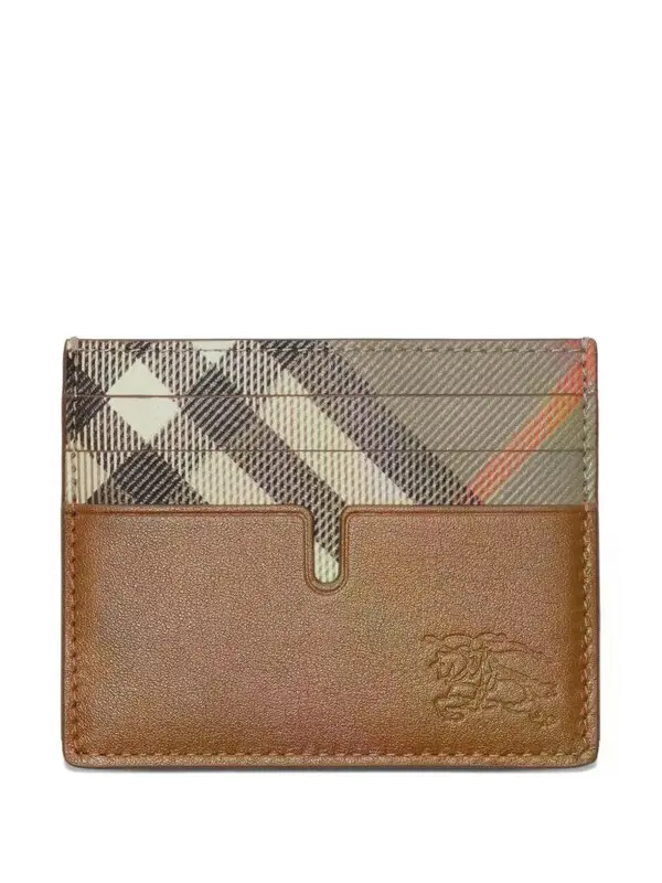 Burberry Tall Pop Check Card Case - Brown