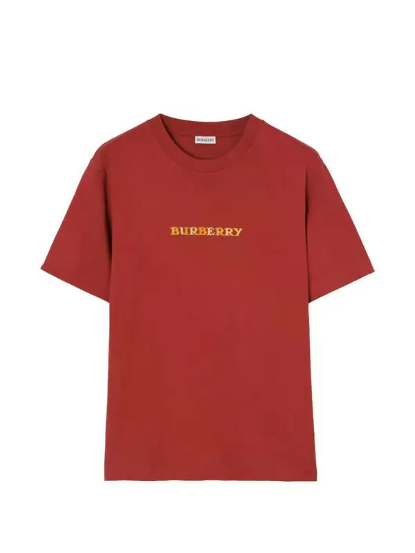 Burberry Heritage Logo Cotton T-shirt - Red