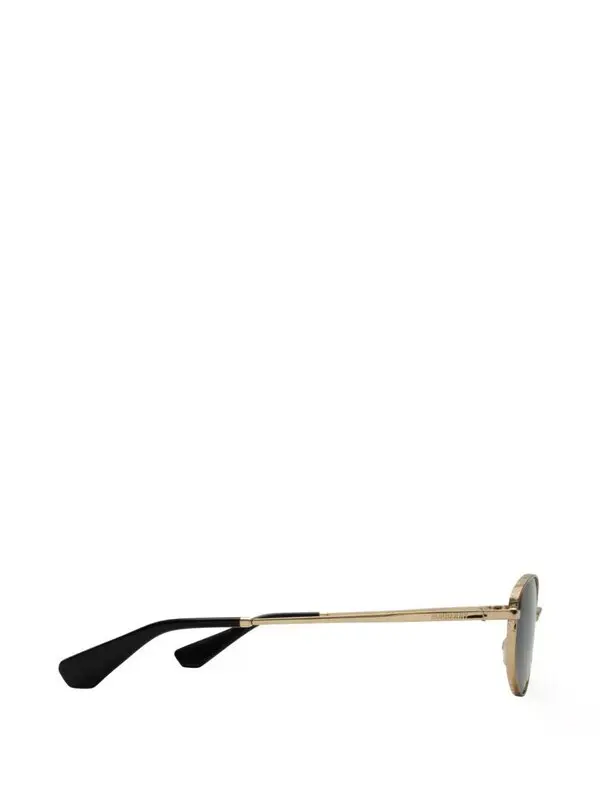 Burberry Metal Check Oval Sunglasses - Gold
