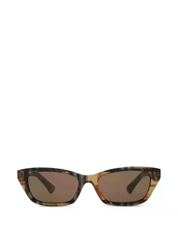 Burberry Gradient Check Rectangular Sunglasses
