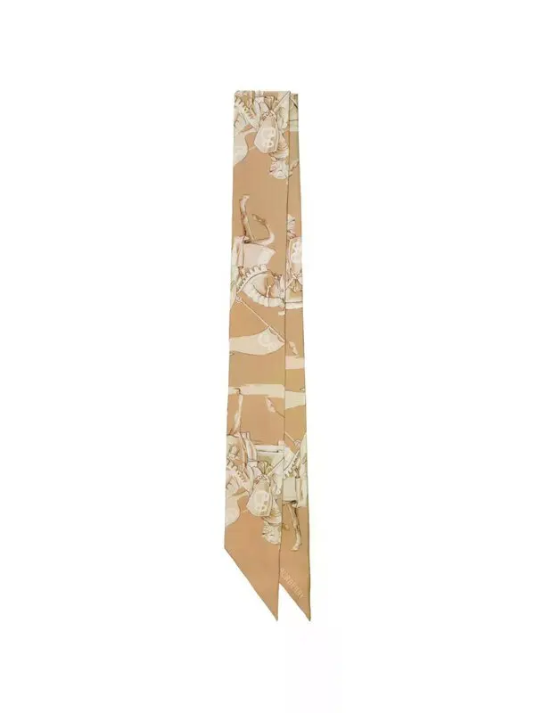 Burberry Skinny Archive Knight Silk Scarf - Neutrals