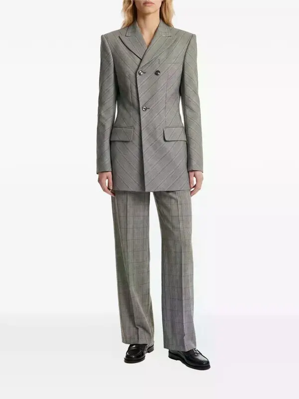 SITUATIONIST Check Double-breasted Blazer