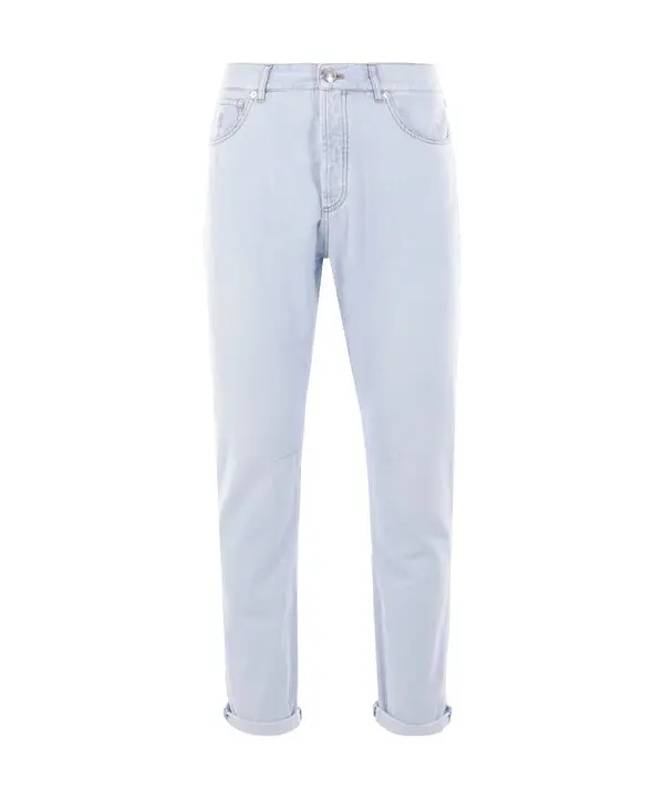 Brunello Cucinelli Logo Patch Tapered Jeans - Light Blue