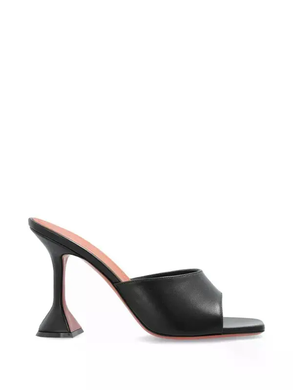 Amina Muaddi Lupita Leather Sandals - Black