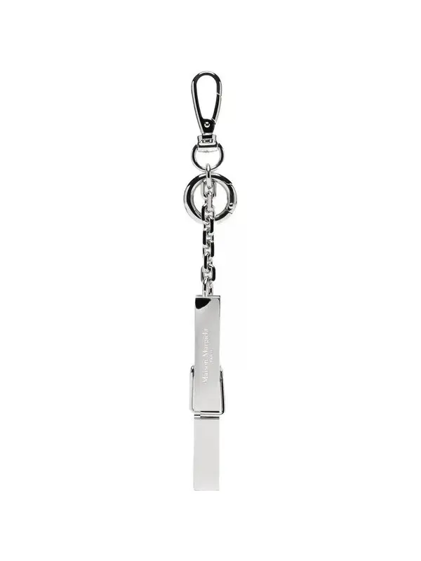 MAISON MARGIELA Clothespin Chain Keyring - Silver