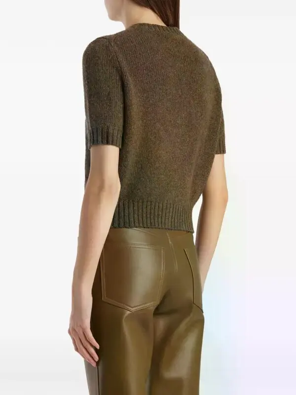 Khaite Nora Short-sleeve Cashmere Cardigan - Brown