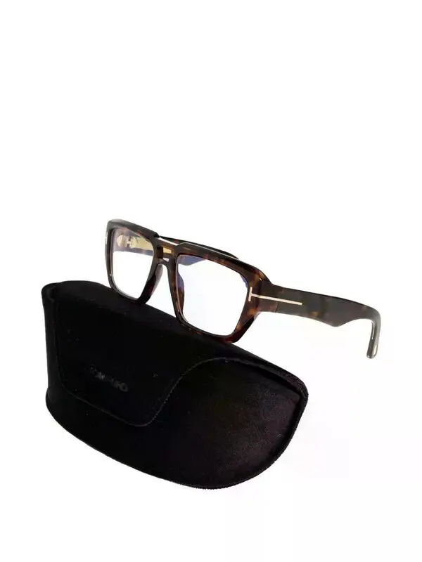 TOM FORD Tortoiseshell-effect T-motif Glasses