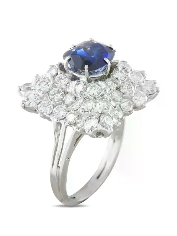 LB EXCLUSIVE Sapphire And Diamond Ring In Platinum