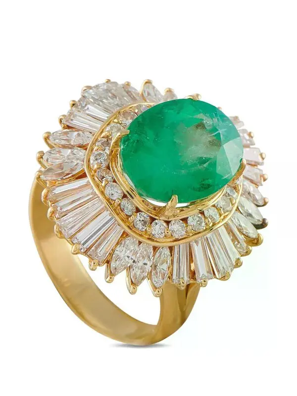 LB EXCLUSIVE Emerald And Diamond Ring - Gold