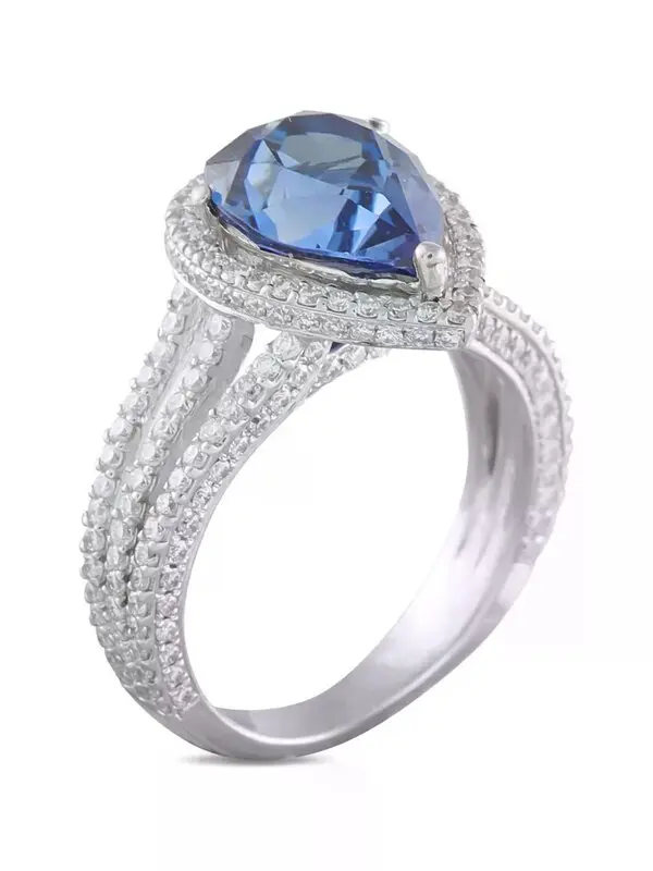 LB EXCLUSIVE Sapphire And Diamond Ring In Platinum - Silver