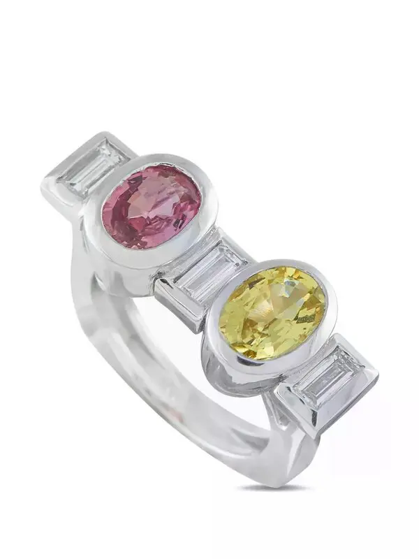 LB EXCLUSIVE Sapphire And Diamond Ring In Platinum - Silver