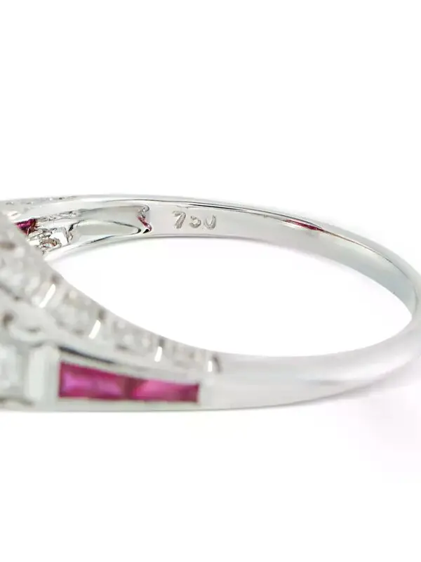 LB EXCLUSIVE Ruby And Diamond Ring In 18k White Gold