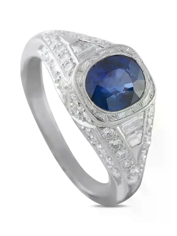 LB EXCLUSIVE Sapphire And Diamond Ring In Platinum - Silver