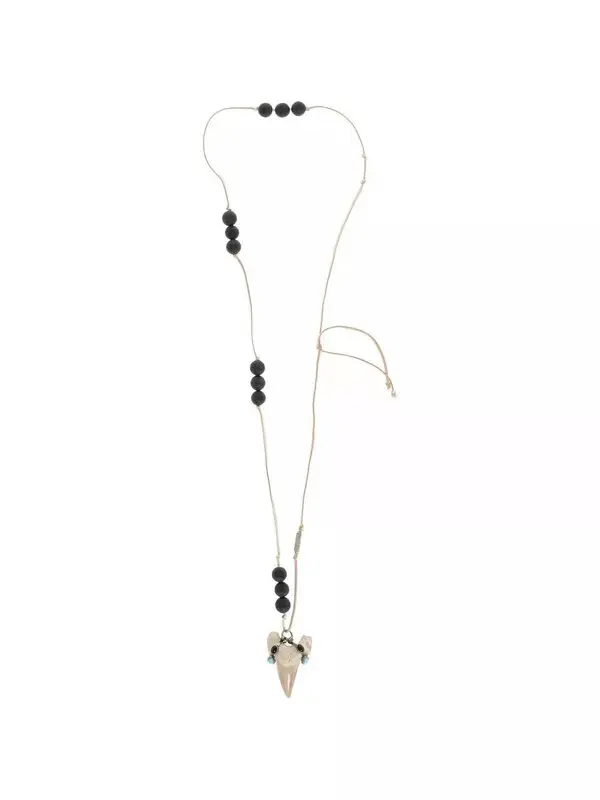 Dsquared2 Shark Tooth Leather Necklace - Silver