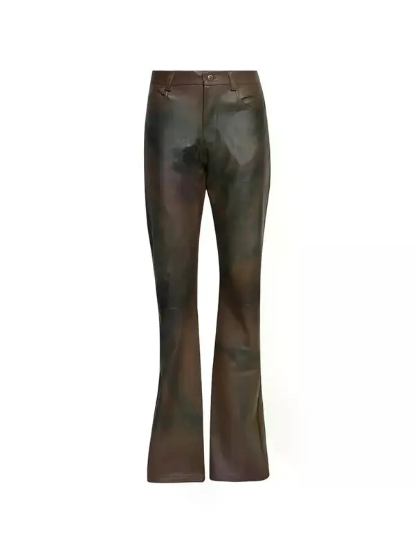 LA MASKARADE Graphic Print Leather Trousers