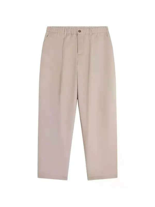 Maison Kitsuné Pleated Cotton Trousers With Elasticated Waist