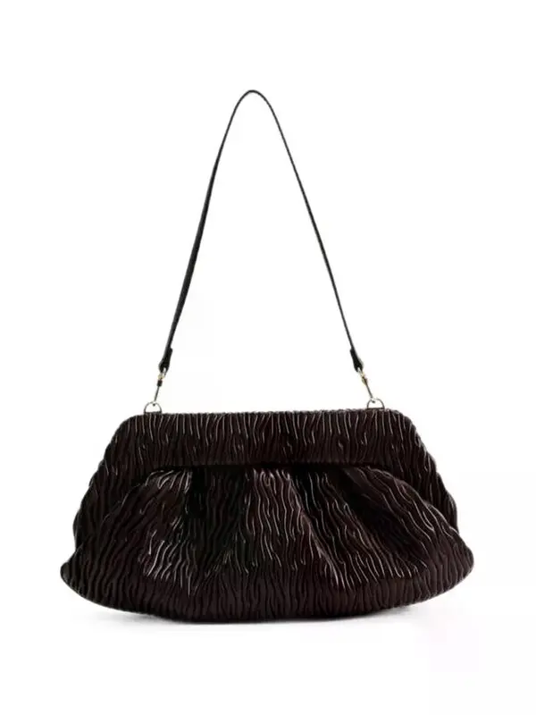 THEMOIRE Bios Ruched Shoulder Bag - Brown