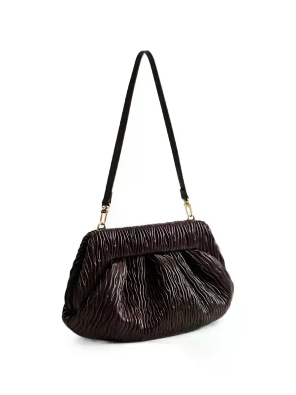 THEMOIRE Bios Ruched Shoulder Bag - Brown