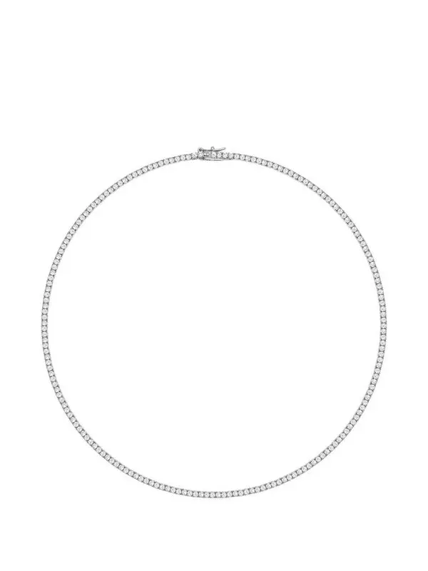 NIALAYA JEWELRY Mini Tennis Cubic-zirconia Choker Necklace - Silver
