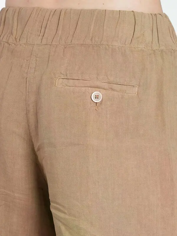 120% Lino Elasticated Waist Mini Shorts - Neutrals