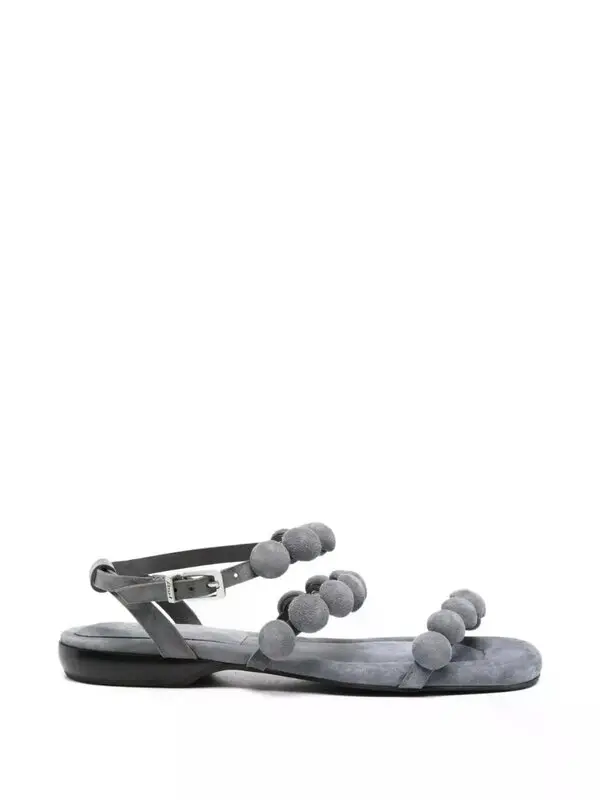 Ash Embellished Suede Sandals - Grey