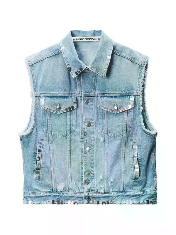 Alexander Wang Distressed Oversized Denim Vest