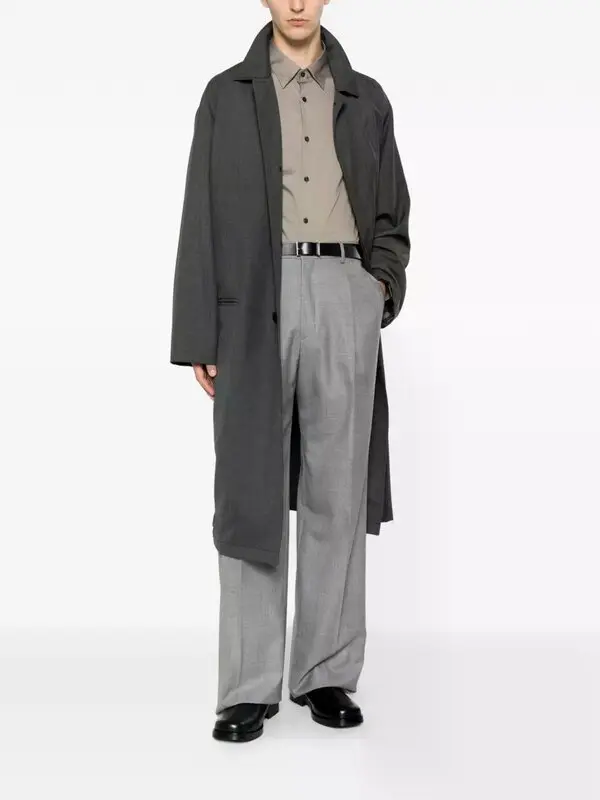 LARDINI Melange Effect Pleated Wide-leg Trousers
