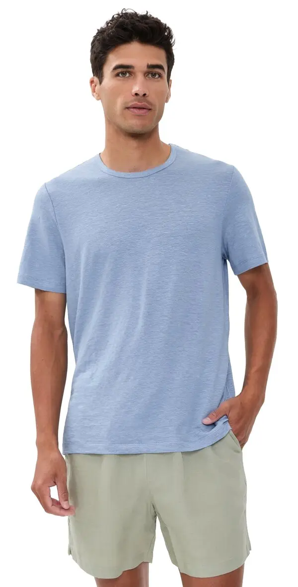 Onia Stretch Linen Crew Neck Tee