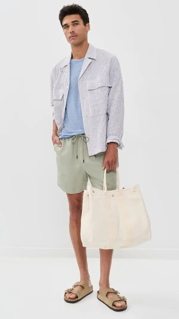 Onia Stretch Linen Crew Neck Tee