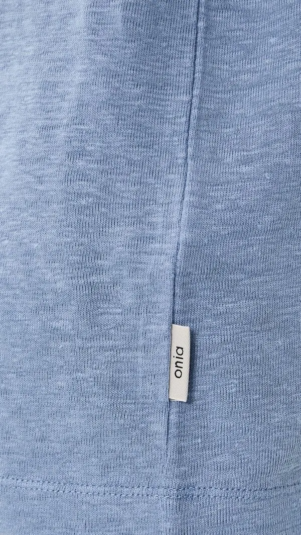 Onia Stretch Linen Crew Neck Tee