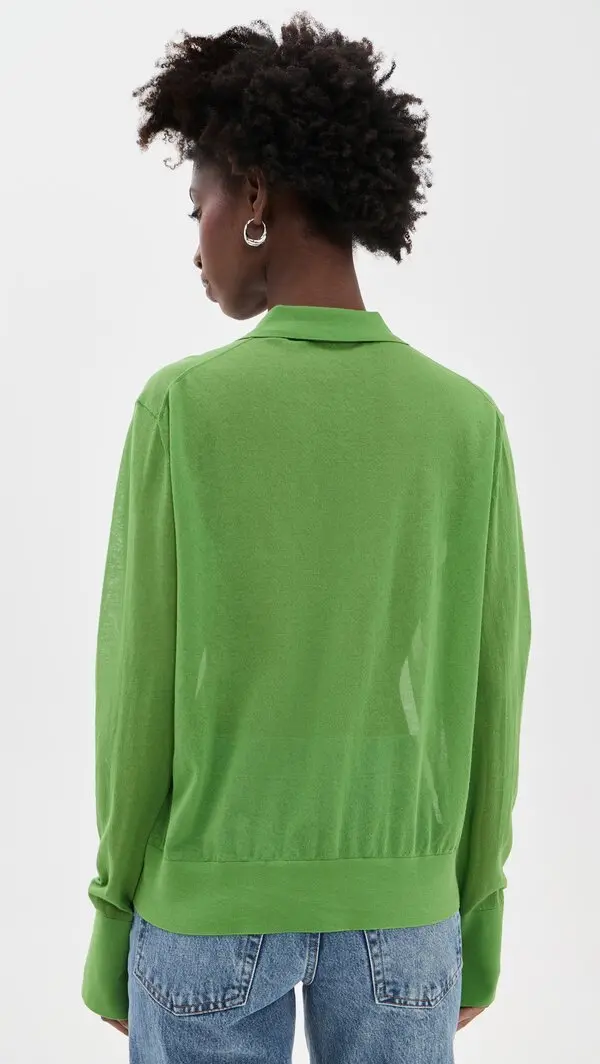 FRAME Collared Fine Knit Cardigan