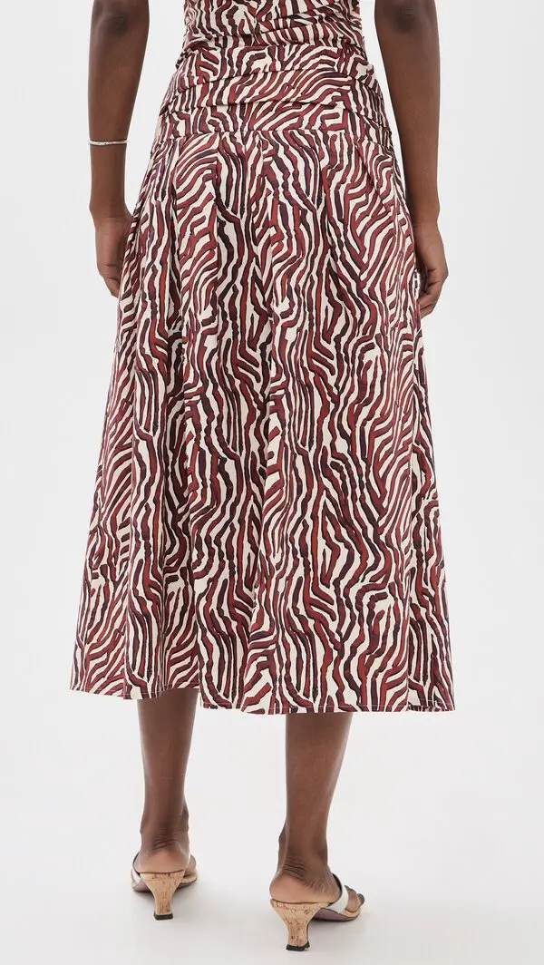 Proenza Schouler White Label Zebra Print Pleated Midi Skirt