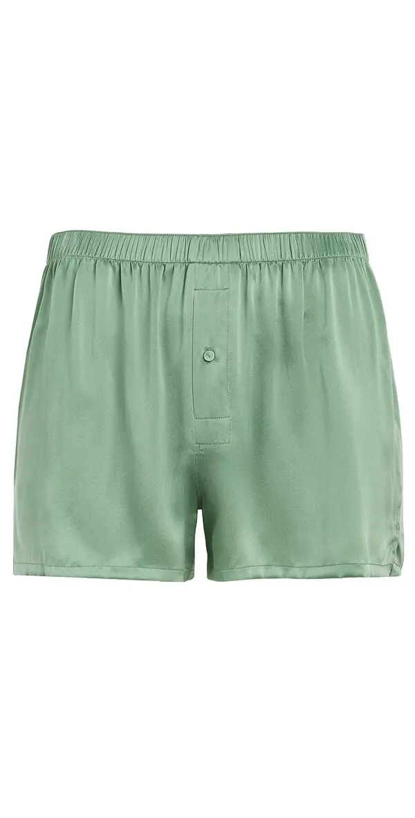 Lunya Washable Silk Boxers - Garden Moss