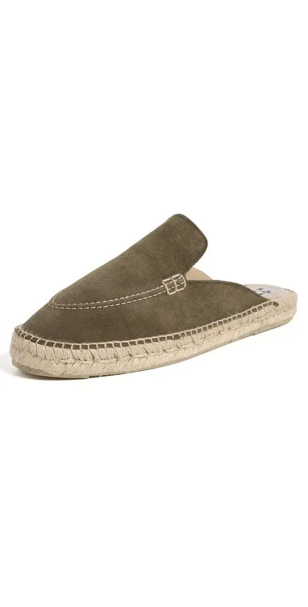 Manebí Suede Traveler Mule Espadrilles - Forest