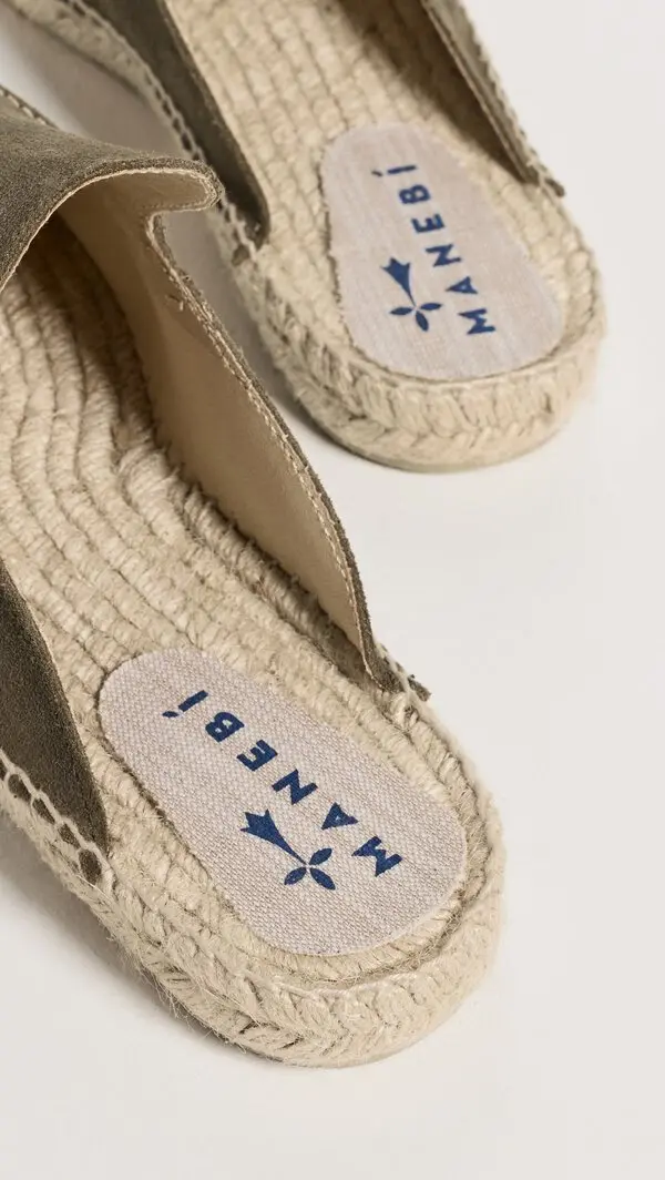 Manebí Suede Traveler Mule Espadrilles - Forest