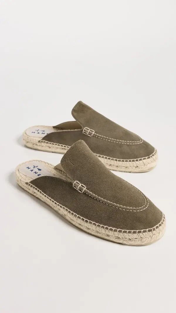 Manebí Suede Traveler Mule Espadrilles - Forest