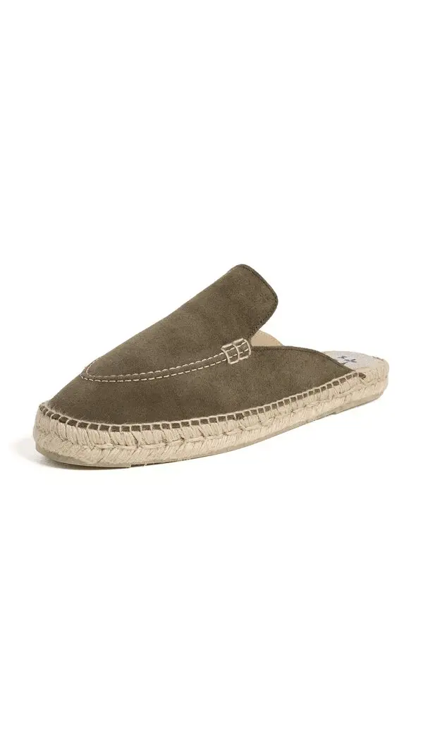 Manebí Suede Traveler Mule Espadrilles - Forest