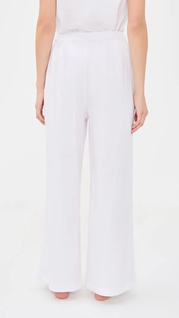 Eberjey Linen Blend Relaxed Wide Leg Pants