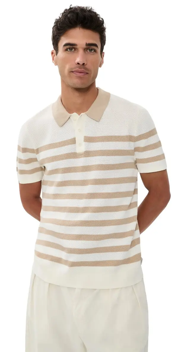 Onia Cotton Textured Knit Polo