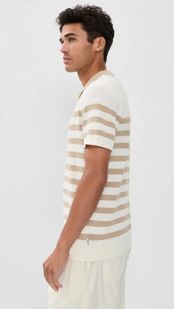 Onia Cotton Textured Knit Polo
